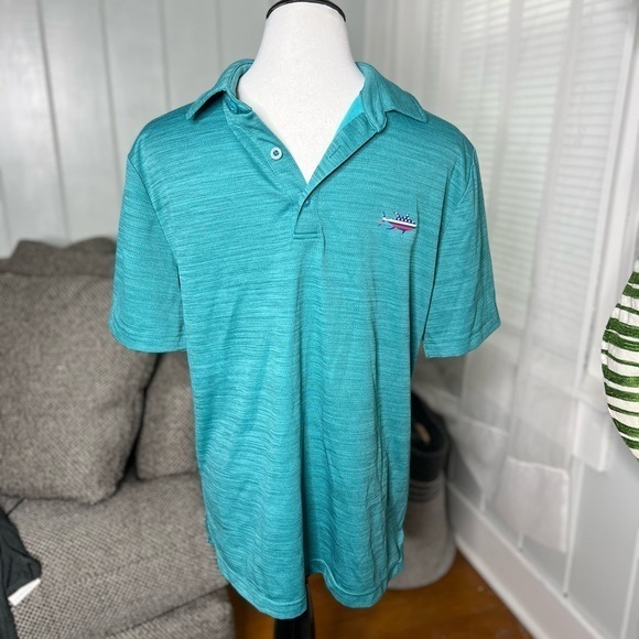 Ocean + Coast | Shirts | Ocean Plus Coast Teal American Flag Fish Polo ...